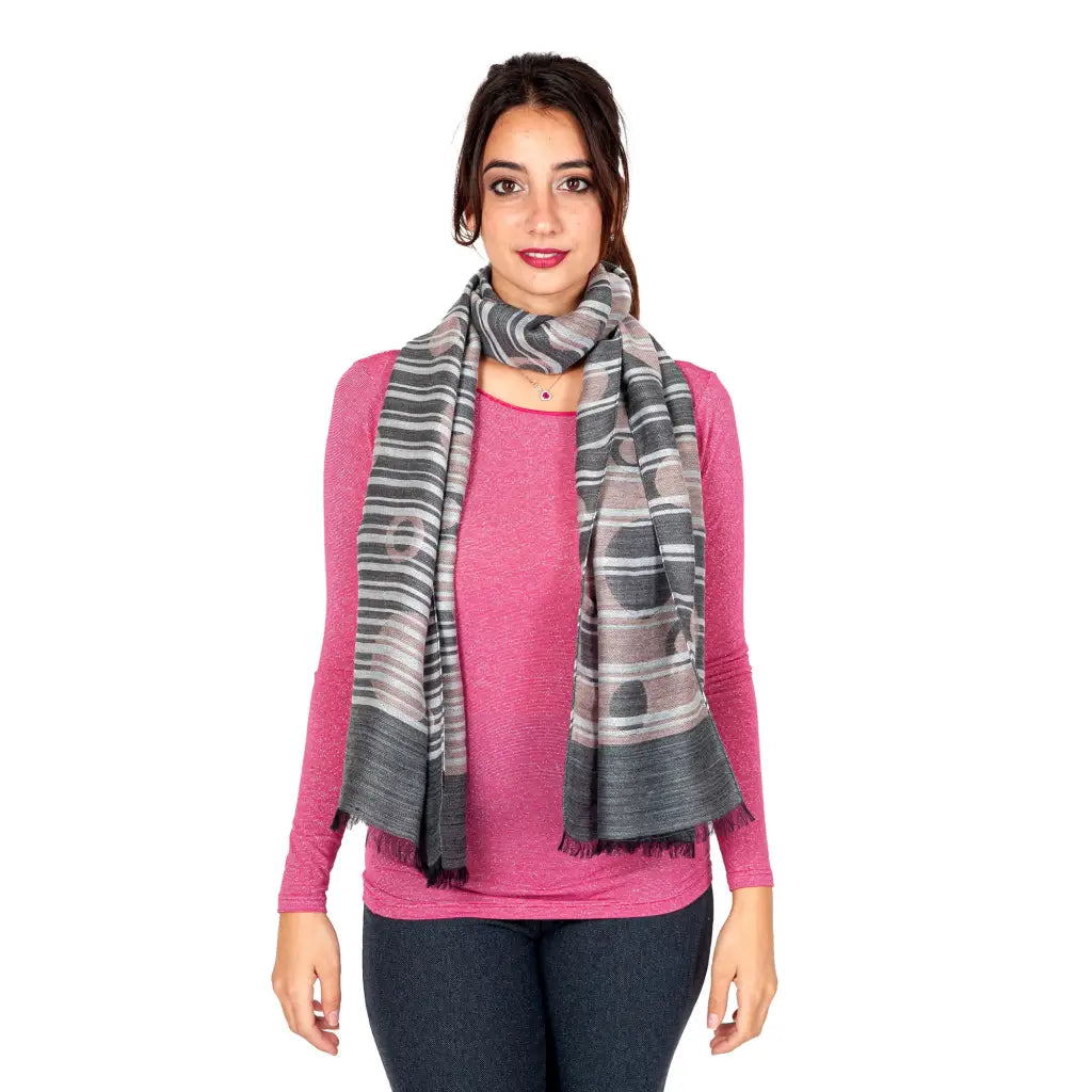 Zita del forte | sciarpa in misto lana in fantasia maxi pois | zita ...